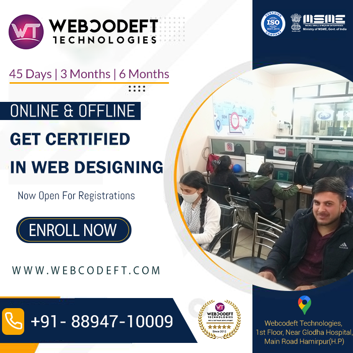 Certified Courses in Web Designing at Hamirpur